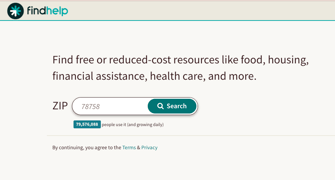 Searching for Resources on Findhelp